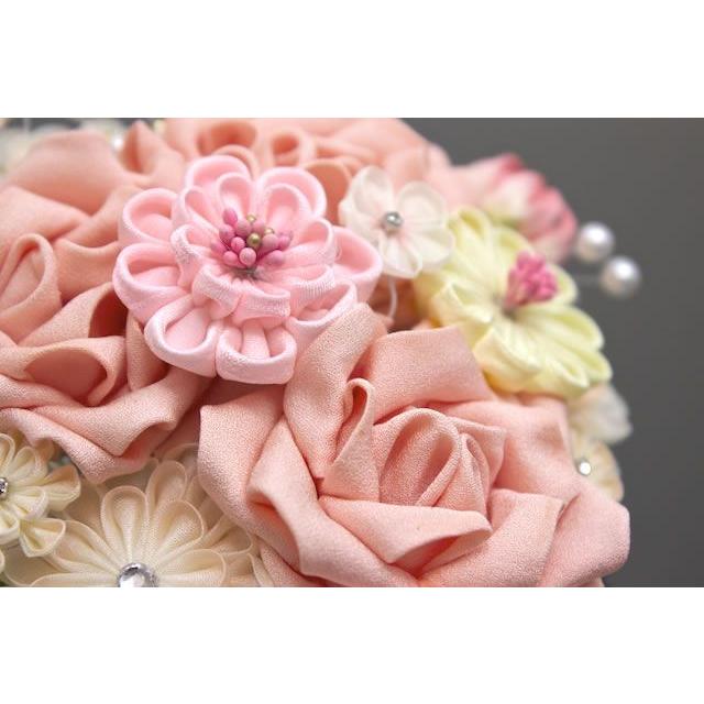 SOUBIEN（創美苑） 成人式 つまみ細工 髪飾り 振袖 菊 薔薇 ピンク