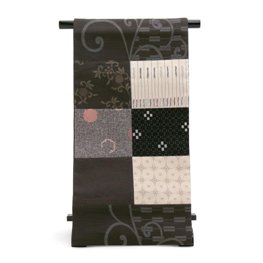 袋帯 未仕立て ブランド 和工房あやぎぬ 濃茶 ブラウン 白 アイボリー