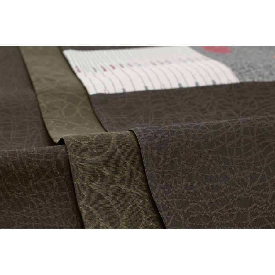 袋帯 未仕立て ブランド 和工房あやぎぬ 濃茶 ブラウン 灰色 グレー 白