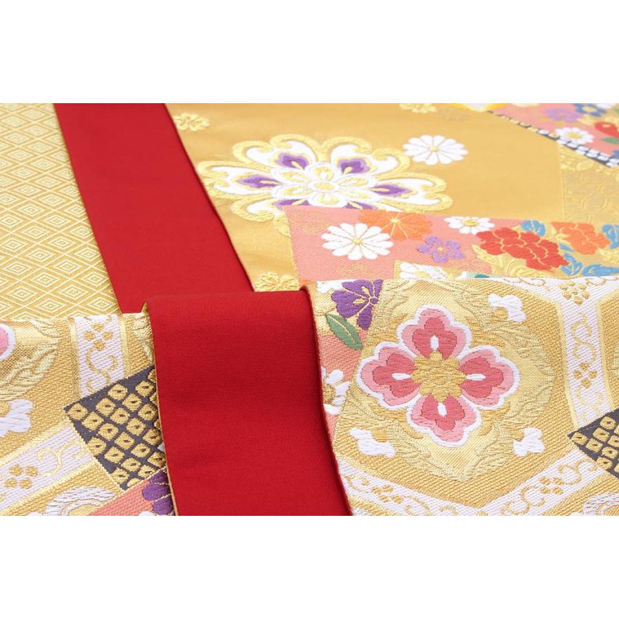 訳あり 袋帯 未仕立て 志都香 金色 ゴールド 赤 ピンク 重ね色紙 唐花 京都西陣織 2291 六通柄 振袖向き 日本製 訳あり 袋帯 未仕立て 志都香 金色 ゴールド 赤 ピンク 重ね色紙 唐花