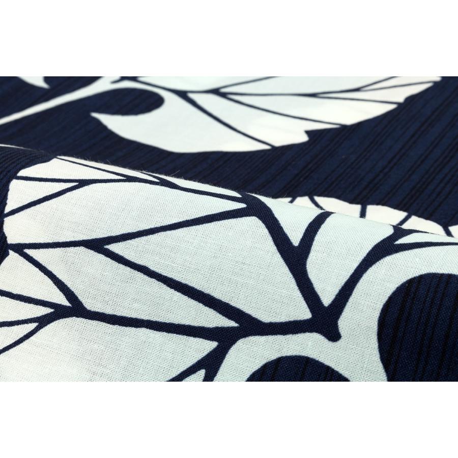 SOUBIEN（創美苑） 浴衣 レディース 紺 ネイビー 蕗 フキ よろけ縞 雨