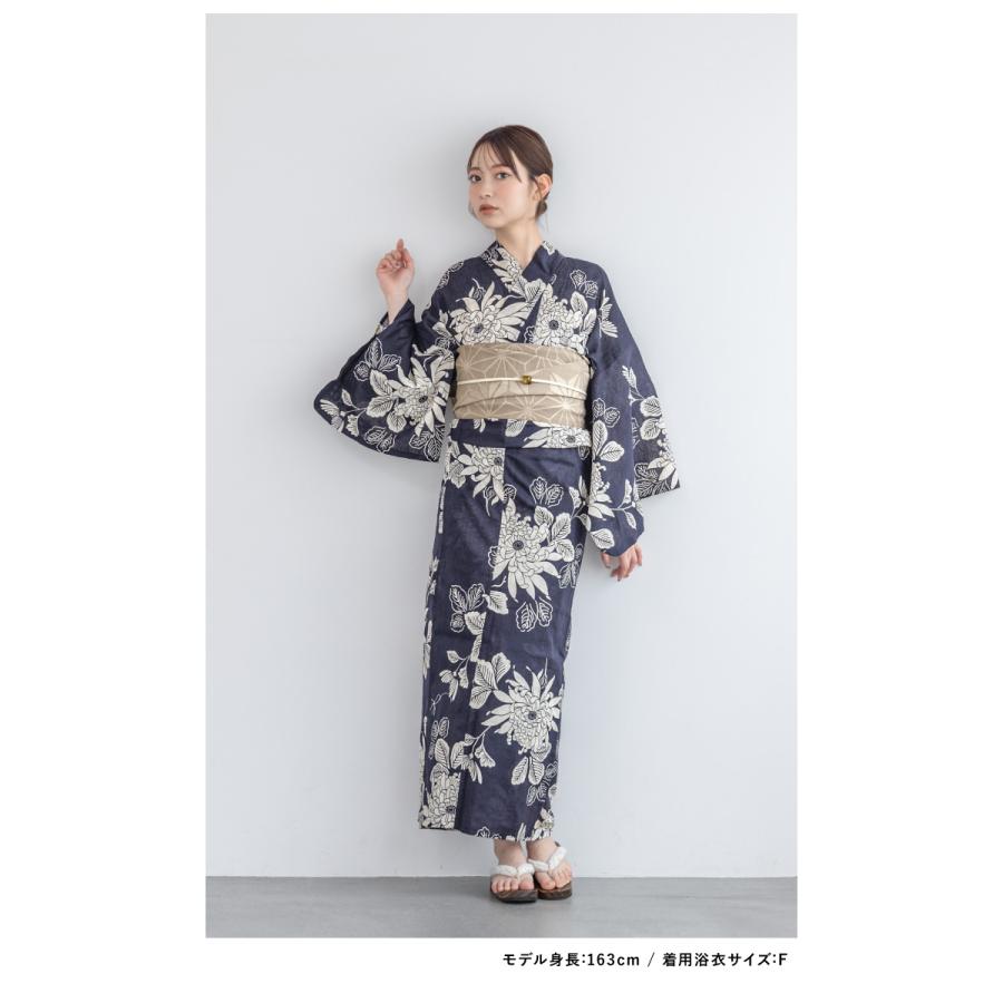 SOUBIEN 浴衣 セット レディース 浴衣セット 半幅帯 2025 綿麻 3点セット 紺 ベージュ 菊 レトロ 花柄 大人 可愛い 帯 下駄 フリー 送料無料 : きもの館 創美苑 ...