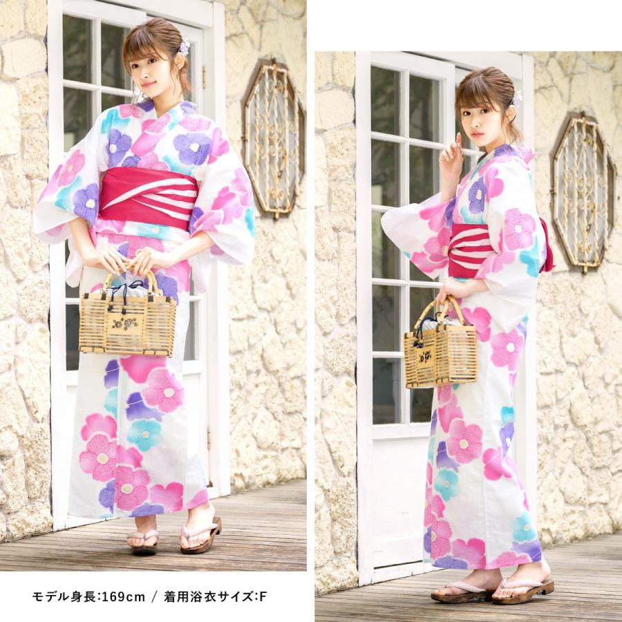 SOUBIEN（創美苑） 浴衣 レディース セット レトロ 作り帯 3点セット
