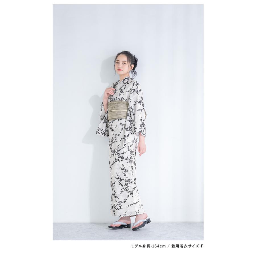 浴衣 セット レディース 浴衣セット 兵児帯 2023新作 SOUBIENオリジナル 大人 3点セット 吸水速乾 CoolPass 白系 黒 小梅 花 亜麻色 S フリー 送料無料 ...