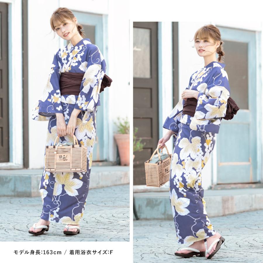 浴衣セット レディース 浴衣セット 大人 3点セット パープル 紫 薄橙 クリーム 葡萄唐草 モダン 変わり織り 夏祭り 花火大会 女性用 S・フリー SOUBIEN（創美苑） 浴衣 レディース セット 浴衣セット 大人 3点セット
