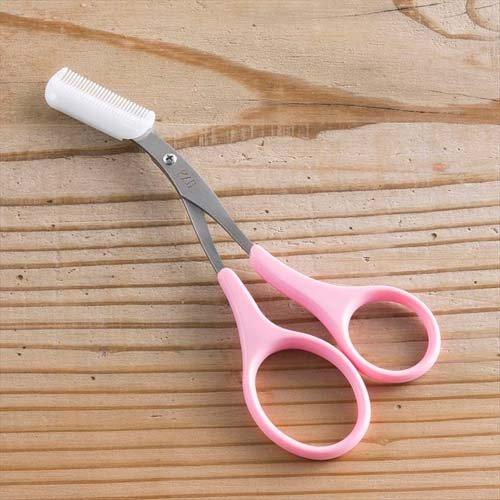 貝印 クシ付きマユハサミピンク KQ-809 ( 1コ入 )/ 貝印 ( メイク道具