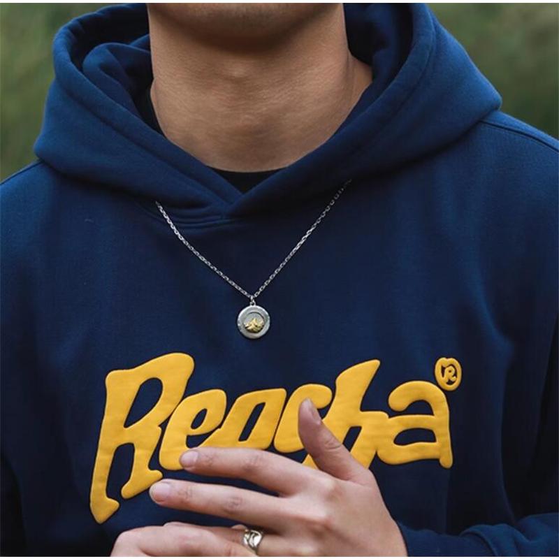 【Mainstream.K】円形ペンダント こうやま エンボス マウンテン シンプル メンズ レディース シルバー 925銀 黄銅 アクセサリー 贈り物 55/60cm ネックレス ...