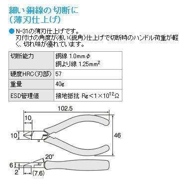 ホーザン ミニチュアニパー N-34 HOZAN :N-34-HOZAN:創工館 - 通販 - Yahoo!ショッピング