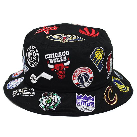 NEW ERA（ニューエラ） バケット ハット ALLOVER NBA BUCKET HAT ストリート バスケットボール NBA 全チーム ...