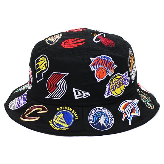 NEW ERA（ニューエラ） バケット ハット ALLOVER NBA BUCKET HAT ストリート バスケットボール NBA 全チーム ...