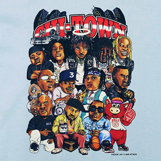 RAP ATTACK ラップ アタック 半袖Tシャツ Fuckin' Jay CHI-TOWN S/S TEE ストリート アーティスト ...
