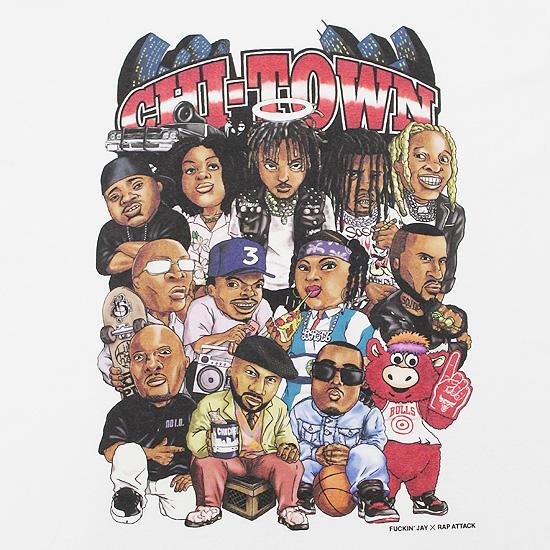 RAP ATTACK ラップ アタック 半袖Tシャツ Fuckin' Jay CHI-TOWN S/S TEE ストリート アーティスト ...