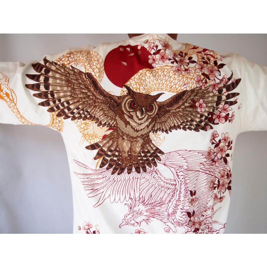 絡繰魂 和柄tシャツ 【絡繰魂】鳳凰龍の舞 梟Tシャツ ロンT 絡繰魂 和柄tシャツ 【絡繰魂】鳳凰龍の舞 梟Tシャツ ロンT