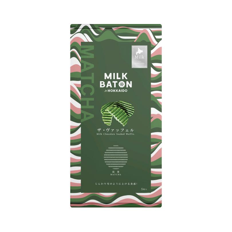 MILK BATON ザ・ヴァッフェル 抹茶 5個入 北海道 お土産 ご当地 焼菓子 クッキー ワッフル クリーム チョコ スイーツ ギフト ...