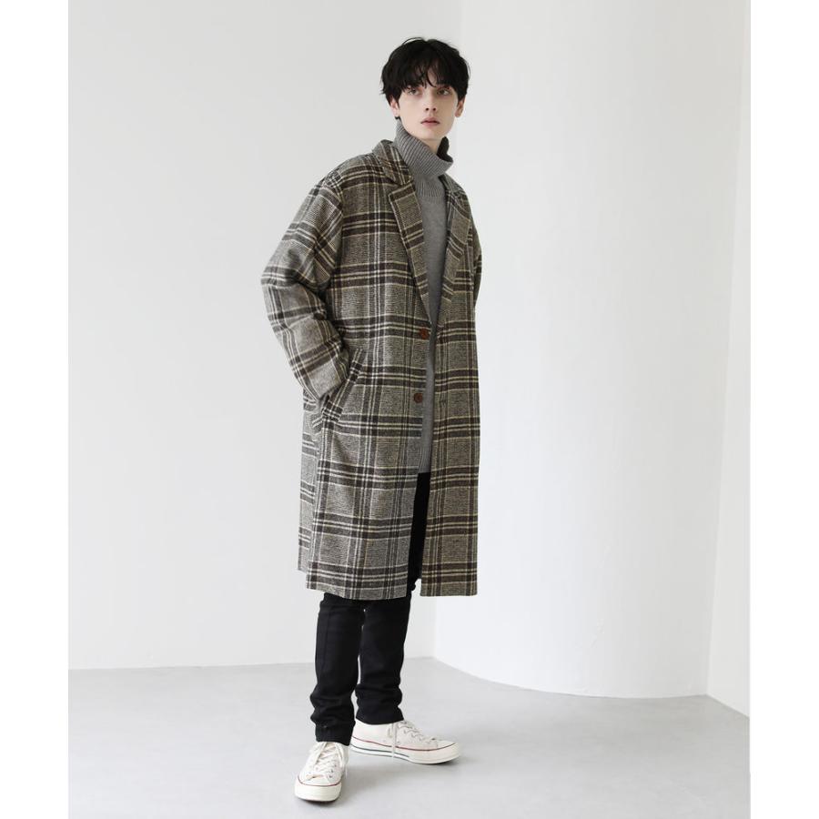 チェスターコート コート アウター メルトン メンズ ロング ルーズ ベーシック チェック :astro220460:SOYOUS ソユーズ - 通販 - Yahoo!ショッピング