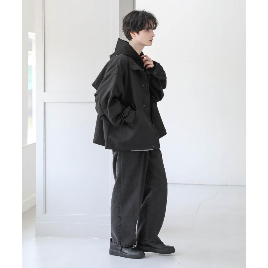 ブルゾン ジャケット アウター メンズ ファッション ショート丈 ライトアウター モッズ ビッグシルエット ドロップショルダー ミリタリー 春 秋 冬 PUレザー :astro220643 ...