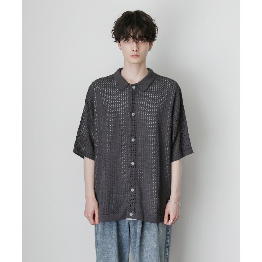 サマーニット メンズ シャツ クロシェ メッシュ シアー 編み シャツ 涼しい 透かし編み S M L :astro230133:SOYOUS ソユーズ - 通販 - Yahoo!ショッピング