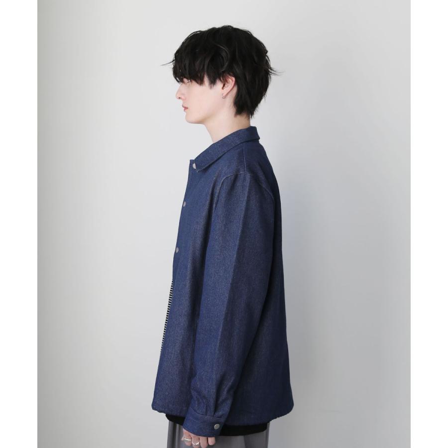 SOYOUS コーチジャケット デニム ルーズシルエット メンズファッション ライトアウター 羽織り アウター 春 ブラック ブルー サックス インディゴ S M L XL : SOYOUS ...