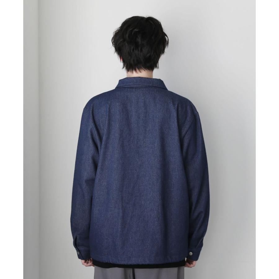 SOYOUS コーチジャケット デニム ルーズシルエット メンズファッション ライトアウター 羽織り アウター 春 ブラック ブルー サックス インディゴ S M L XL : SOYOUS ...