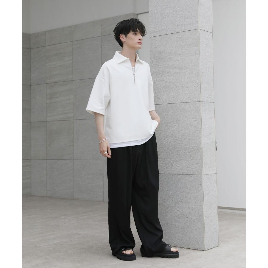 SOYOUS メンズ Tシャツ 半袖 プルオーバー ハーフジップ ビッグシルエット 綿 綿混 ポンチ コットンポンチ サイドスリット 春 夏 : SOYOUS ソユーズ - 通販 ...