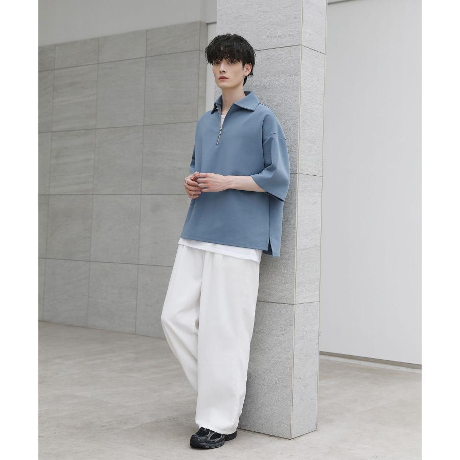 SOYOUS メンズ Tシャツ 半袖 プルオーバー ハーフジップ ビッグシルエット 綿 綿混 ポンチ コットンポンチ サイドスリット 春 夏 : SOYOUS ソユーズ - 通販 ...