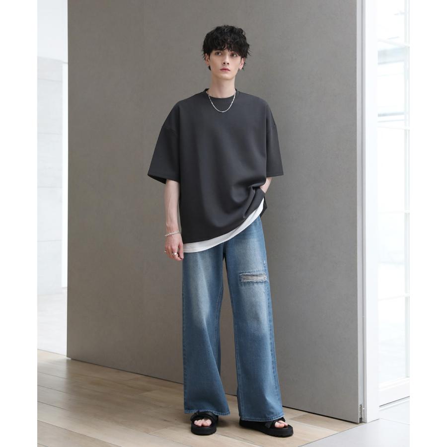 メンズ Tシャツ 半袖 カットソー ビッグシルエット ポンチ コットンポンチ 大きめ ゆったり ドルマン 春 春服 夏 夏服 S M L XL : SOYOUS ソユーズ - 通販 ...