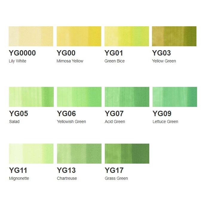 コピック コピックインク YG イエローグリーン 黄緑 補充 インク COPIC 黄緑系 Yellow Green YG0000 YG00 YG01 YG03 YG05 YG06 YG07 ...