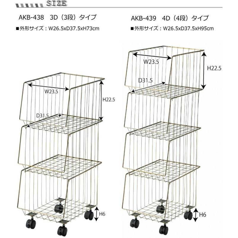 スタッキングワゴン4D 4段タイプ AKB-439ワゴン スタッキング 収納 スチール 積み重ね かご アメリカン ヴィンテージ アーミー ミリタリー :az-akb-439:スペースラボ ...