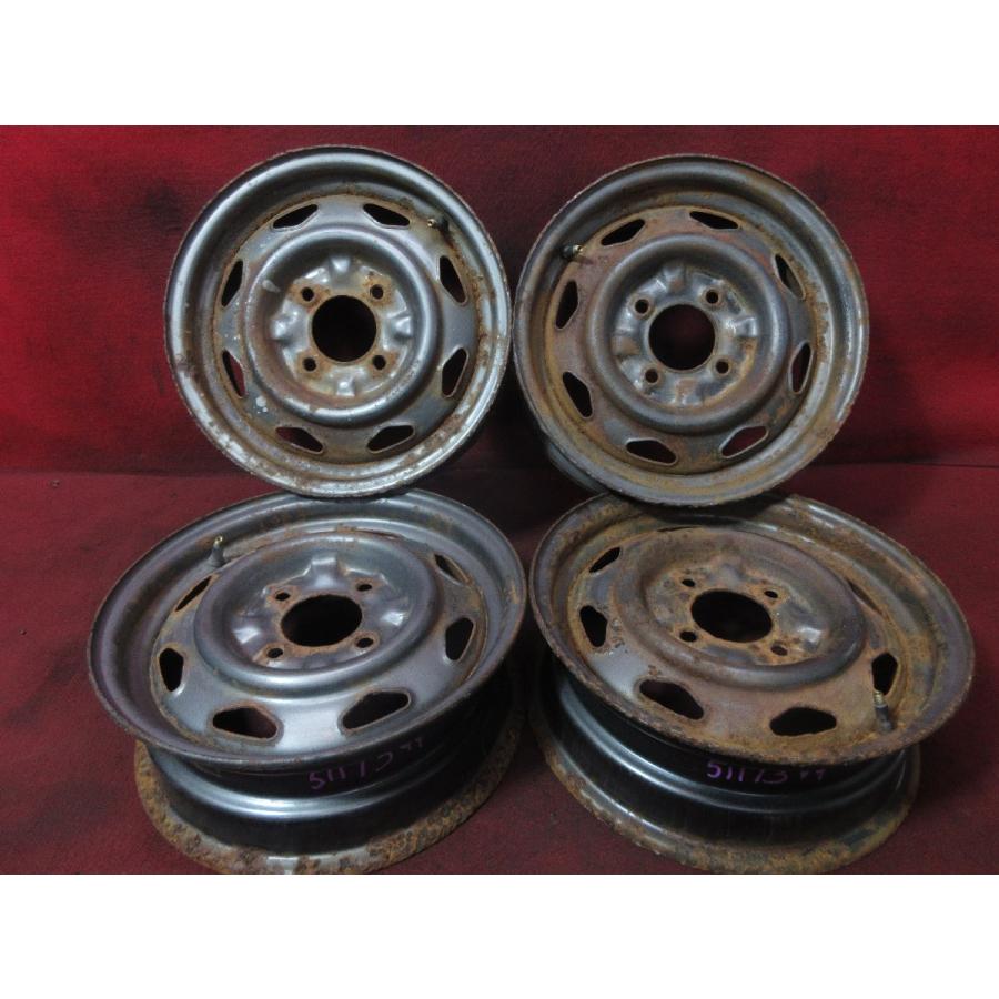 中古 スチール ホイール 4本 14×5J 4穴 PCD 114.3 +35 ハブ径 75 旧車 51173H 14インチ 中古ホイール ...