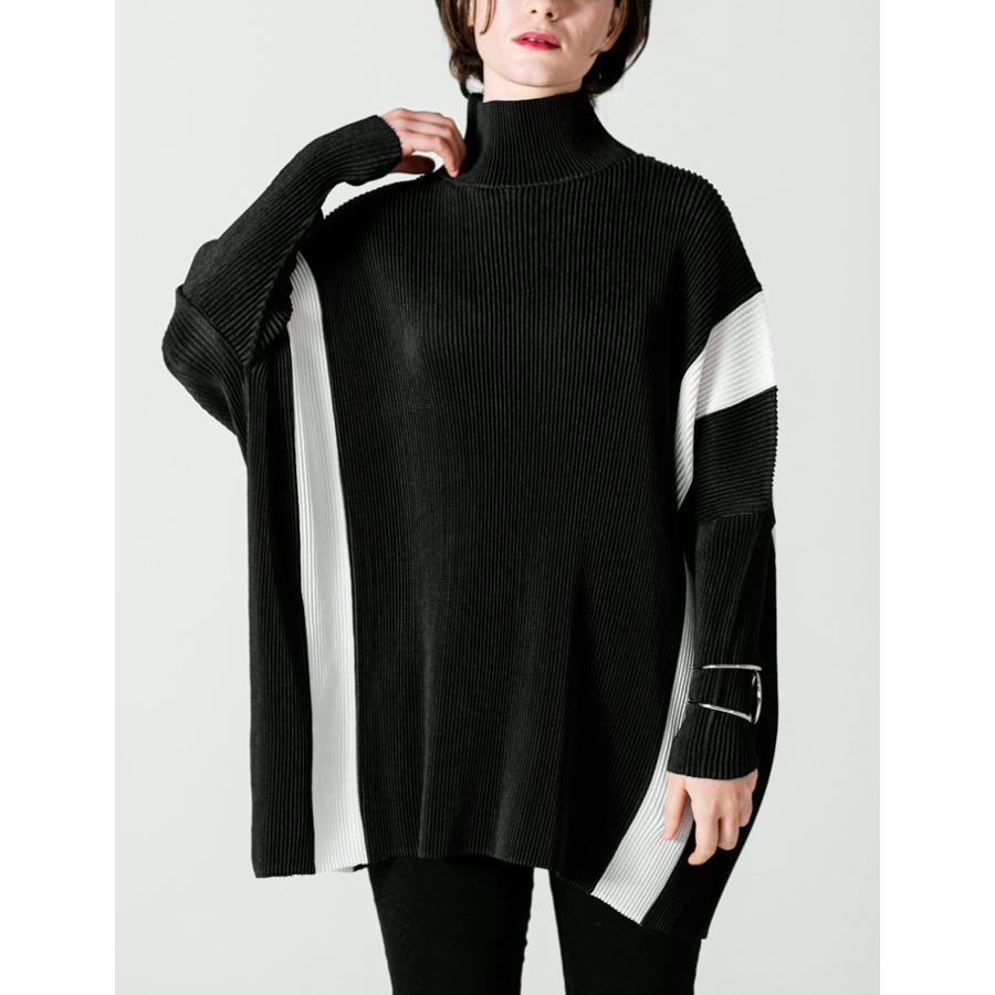 SPECCHIO 公式店 スペッチオ ハイネック プルオーバー レディース 長袖 シャトルプリーツ 切替 チュニック S/M/L/LL/3L/4L 3-31号 体型カバー 春 秋 冬 ...