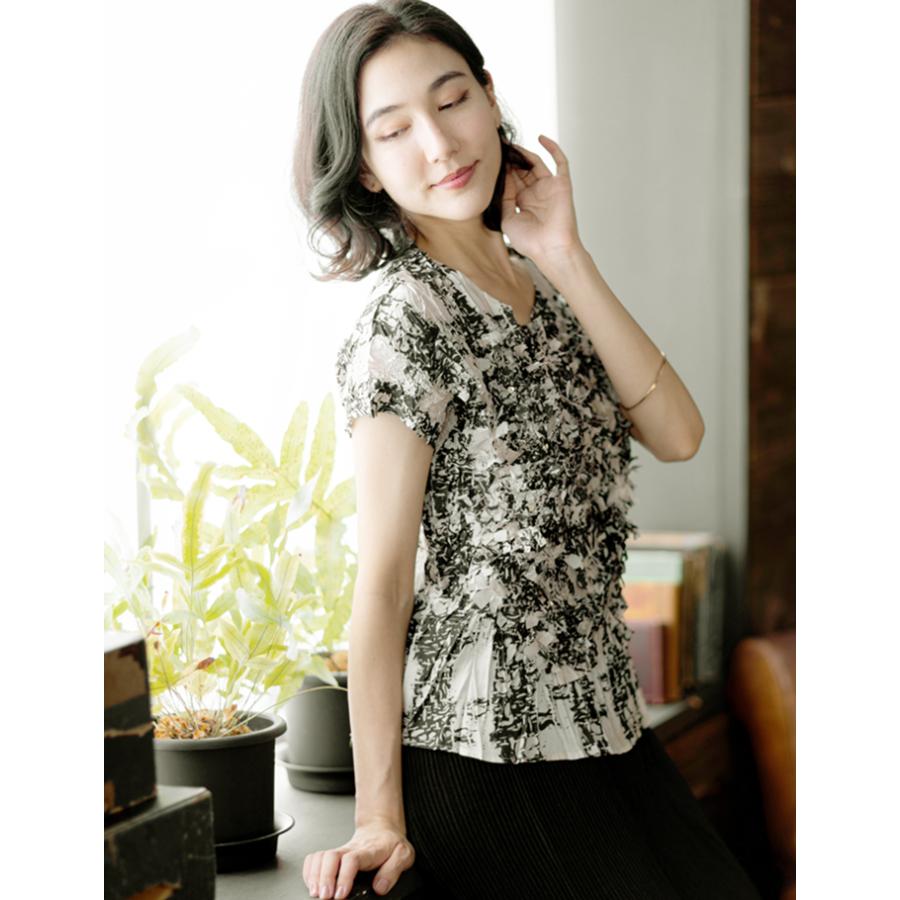 SPECCHIO 公式店 スペッチオ ツイード調 チェック 半袖 シャツ レディース おしゃれ Gプリーツ シャツブラウス きれいめ トップス フォーマル 大きいサイズ : SPECCHIO ...