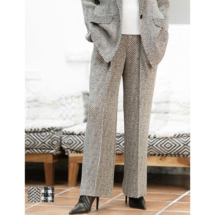 SPECCHIO（スペッチオ） 公式店 ワイドパンツ レディース きれいめ センタープレス ストレートパンツ ウエストゴム 大きいサイズ ...