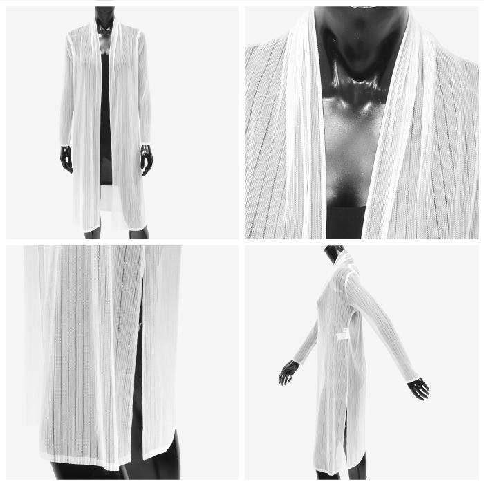 SPECCHIO（スペッチオ） 公式店 チュール ジャケット レディース ロング ジャケット 着痩せ 体型カバー 春 夏 秋 クリスタル ...
