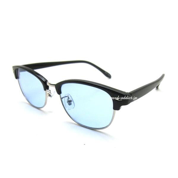 NARROW SIRMONT BROW SUNGLASS BLACK/SILVER × LIGHT BLUE/ナローサーモントブロウサングラス ...