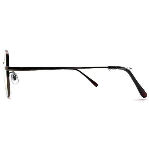 CLASSIC METAL SQUARE SUNGLASS BROWN × CLEAR/ブラウンメタルスクエア四角細ぶち伊達眼鏡カジュアル ...