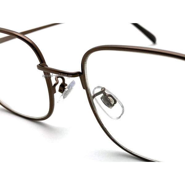 CLASSIC METAL SQUARE SUNGLASS BROWN × CLEAR/ブラウンメタルスクエア四角細ぶち伊達眼鏡カジュアル ...