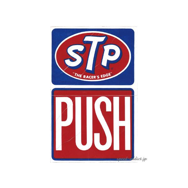 60's VINTAGE STP Sticker PULL/PUSH 150mm×100mm/nascarナスカーindy500インディ ...