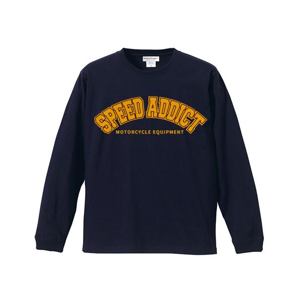 SPEED ADDICT COLLEGE LOGO L/S T-shirt NAVY/紺ネイビーカレッジロゴchampionチャンピオン ...