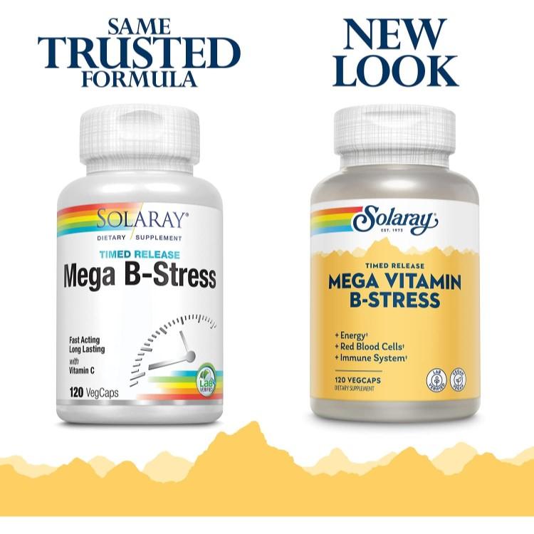 【クーポンあり】ソラレー メガビタミン B-ストレス タイムリリース 120粒 Solaray Timed Release Mega Vitamin B-Stress 120 veg caps ...
