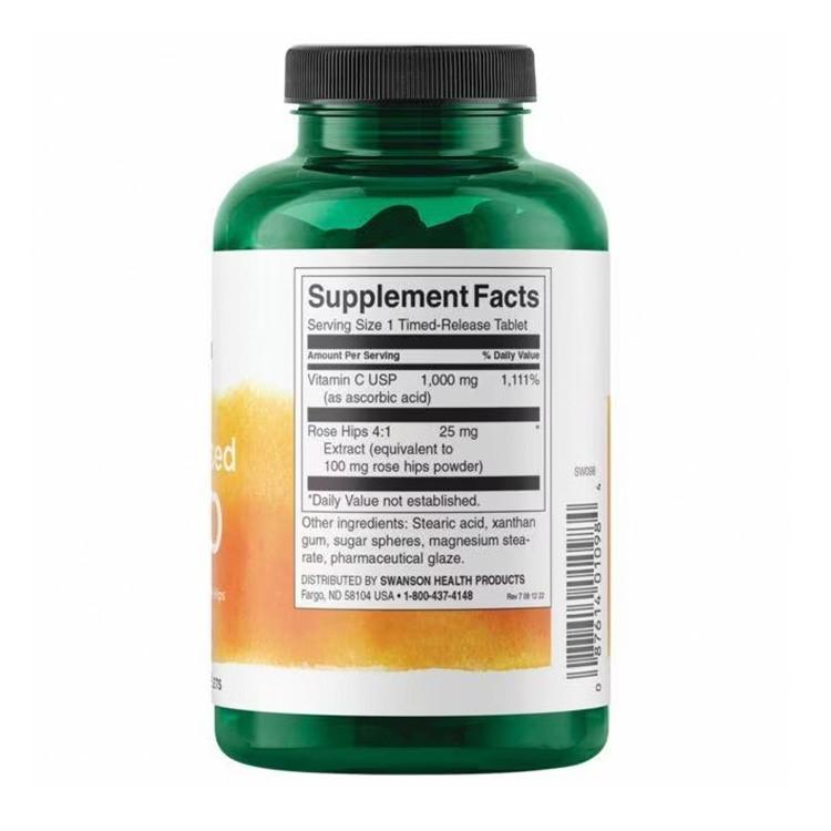 【クーポンあり】スワンソン C-1000 ビタミンC 1000mg ローズヒップ配合 タイムリリース型 タブレット 250粒 Swanson ...