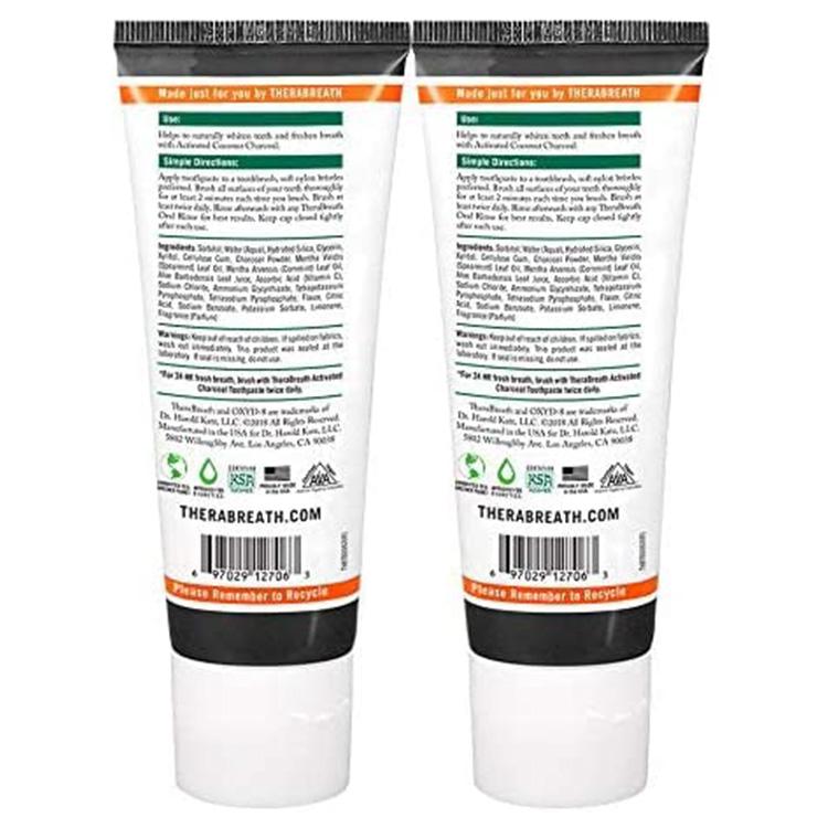 セラブレス フレッシュブレス チャコール歯磨き粉 ミッドナイトミント 100g TheraBreath Fresh Breath ...