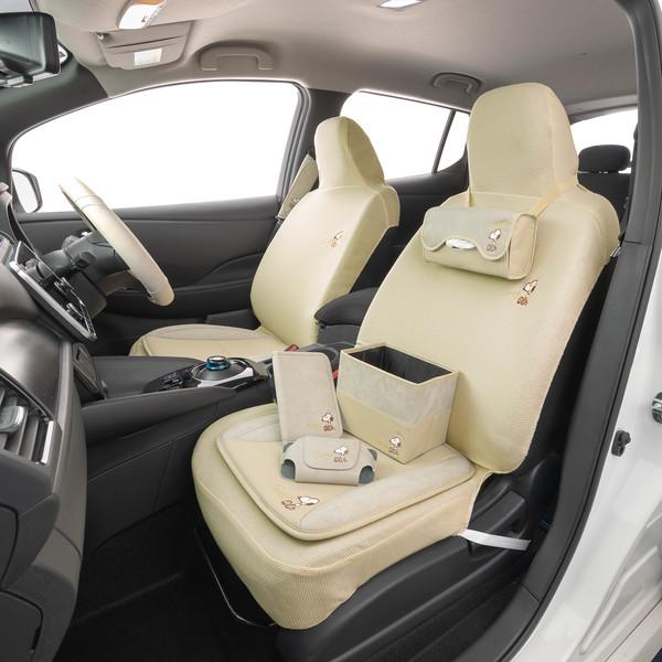 BONFORM ボンフォーム 4137-10IV シートカバー スヌーピーエレガンス フロント1枚(背裏ハーフ) 前席フリーサイズ カラー：アイボリー : SPHKK(総合パーツ販売株式会社 ...