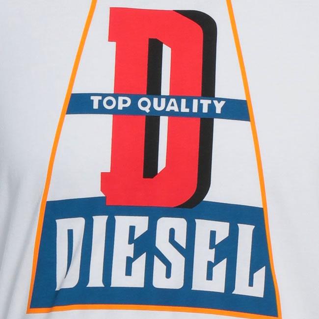 ディーゼル Tシャツ クルーネック 半袖 A10376 0GRAI T-DIEGOR-K61 グラフィックプリント ホワイト ブラック DS41378SL メール便送料無料 ...