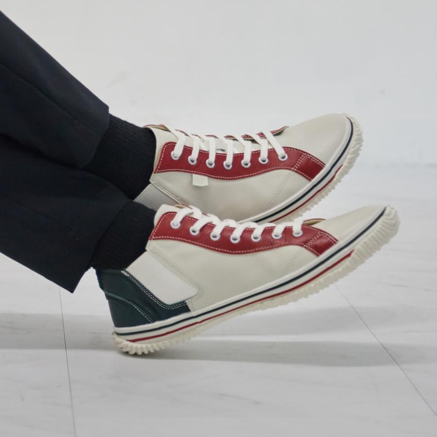 SPINGLE (スピングル) SP-442 Ivory/Aka アイボリー/アカ メンズ レディース スニーカー レザースニーカー ...