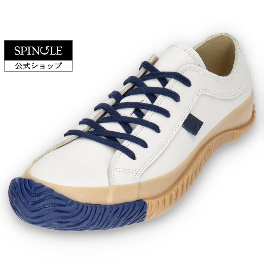 SPINGLE (スピングル) SP-187 Beige/Navy ベージュ/ネイビー メンズ レディース スニーカー レザースニーカー 白 ...