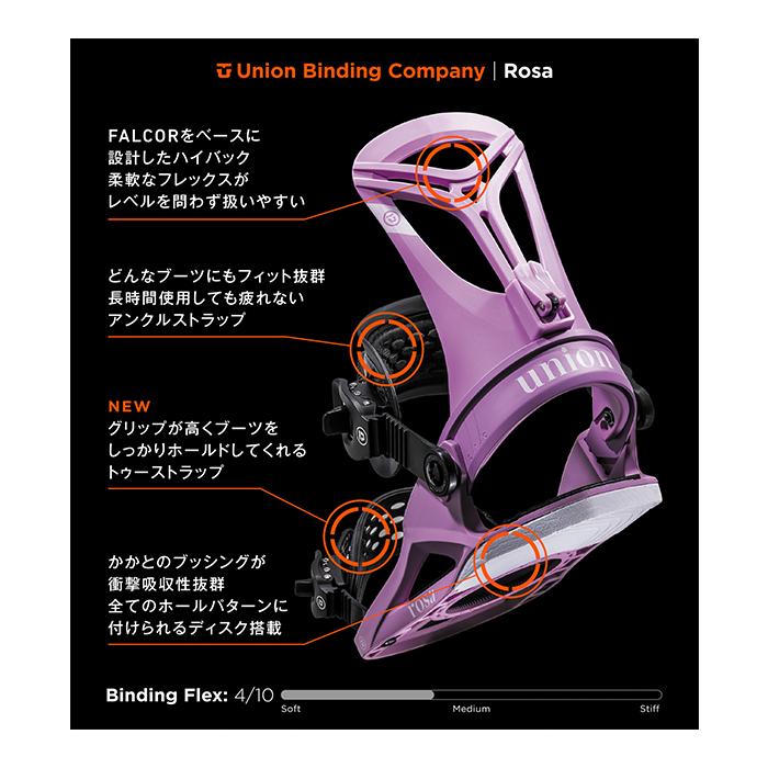 UNION BINDING スノーボード ビンディング ユニオン UNION ROSA Black ローサ ブラック バインディング ...