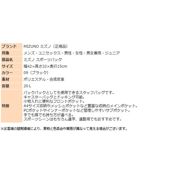 MIZUNO ミズノ バッグ リュック メンズ 33JS3110 3WAYバッグ 20L スポーツバッグ スポーツ 通勤 通学 ビジネス クラブ 遠征 大容量 バッグパック リュックサック ...