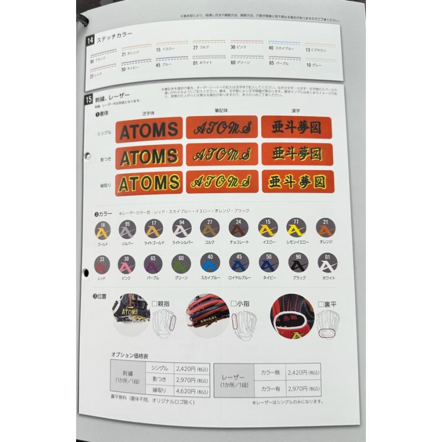 ATOMS アトムズ 硬式グラブ・ミット シュミレーションオーダー ATOMS : スポーツショップまなべ - 通販 - Yahoo!ショッピング