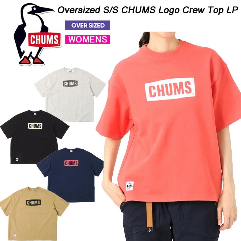 SALE！チャムス ウィメンズ オーバーサイズドショートスリーブチャムスロゴクルートップループパイル CHUMS Oversized S/S CHUMS Logo Crew Top LP ...