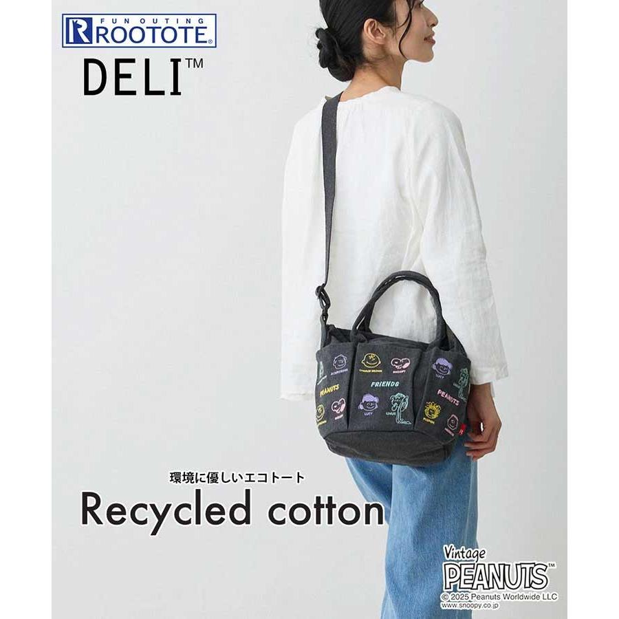 ROOTOTE（ルートート） 2025新作 スヌーピーバッグ ショルダーバッグ ROOTOTE DELI PEANUTS 8421 スヌーピー IP.デリ.ポケッツ.ピーナッツ-0C ダーク ...